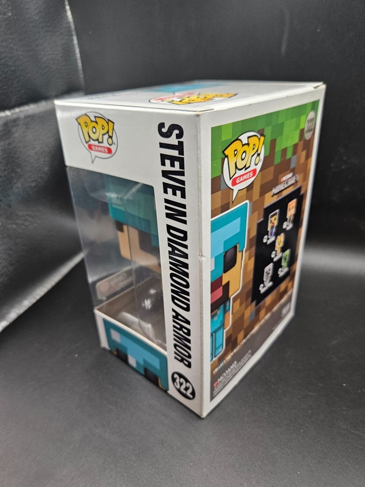 Funko Pop Minecraft Steve In Diamond Armor 322 Gamestop Exclusive | eBay