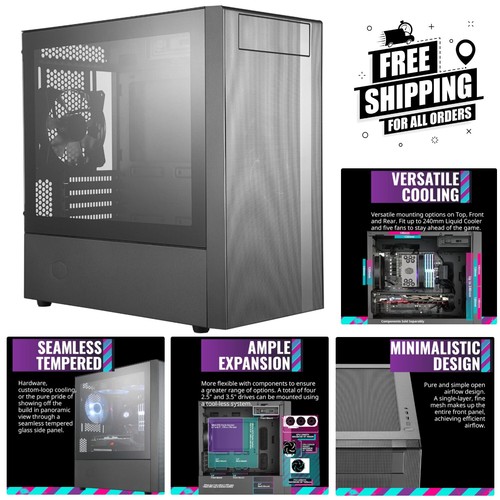 Compact MasterBox NR400 Tower - Tempered Glass, Mesh Ventilation ...