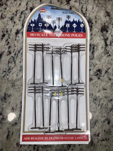 HO Scale Model Power (12) Pack Telegraph Poles on Factory Original ...