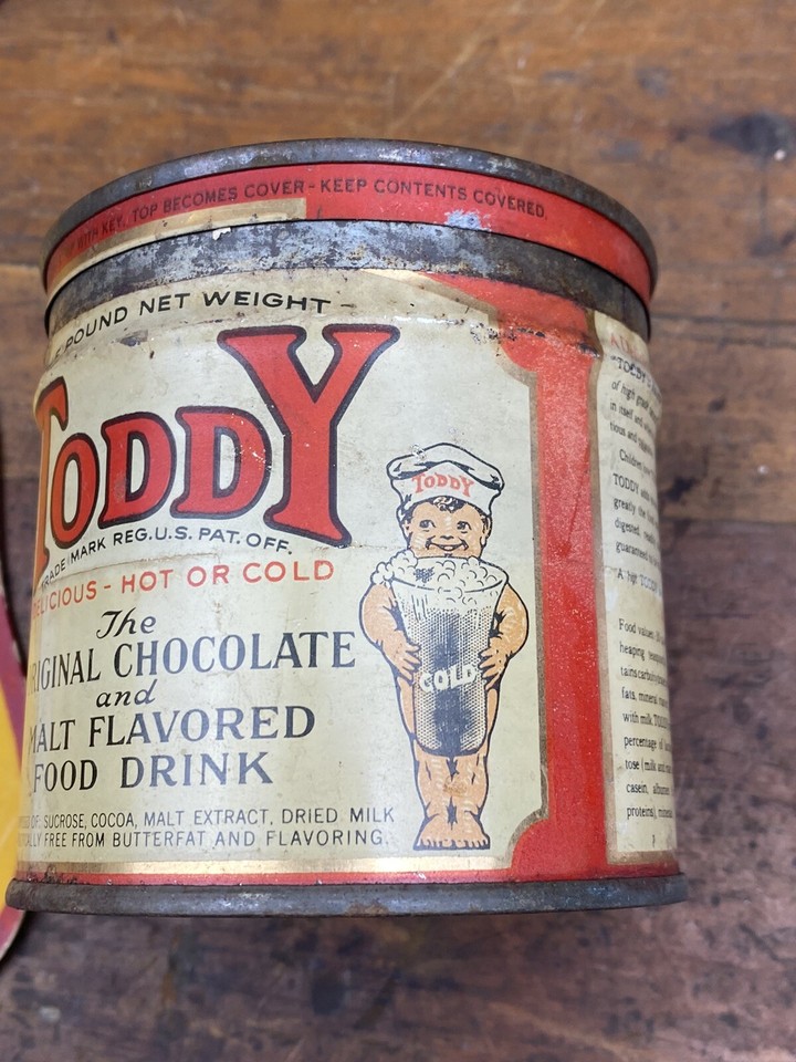 RARE C.1930 TODDY Display w/ 1/2 Lb Can Countertop Display, Chololate ...