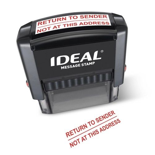 Self Inking Stamp â€“ Return to Sender, NOT at This Address â€“ Red Ink ...
