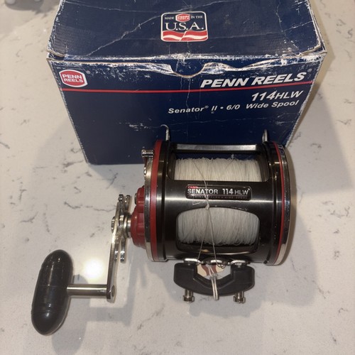 Penn 114HLW Senator II 6/0 Wide Fishing Reel w/Aluminum Spool ...