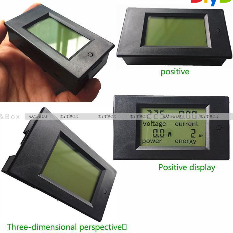 20A AC Digital LCD Panel Meter Monitor Power Energy Voltmeter Ammeter ...