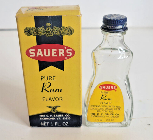 Vtg Sauer's Pure Rum Flavor Extract Bottle and Box Richmond Virginia | eBay