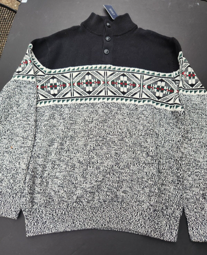 Chaps 100% Cotton Button Mock Neck Sweater Men's M NWT | eBay