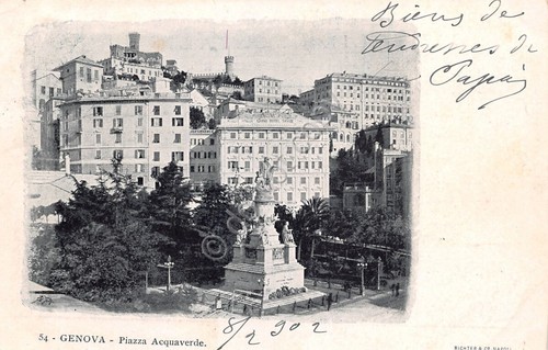Postcard Genoa Piazza Acquaverde 1902 | eBay