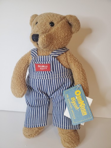 OshKosh B'Gosh TEDDY BEAR Plush Striped Engineer Overalls Vintage 11 ...