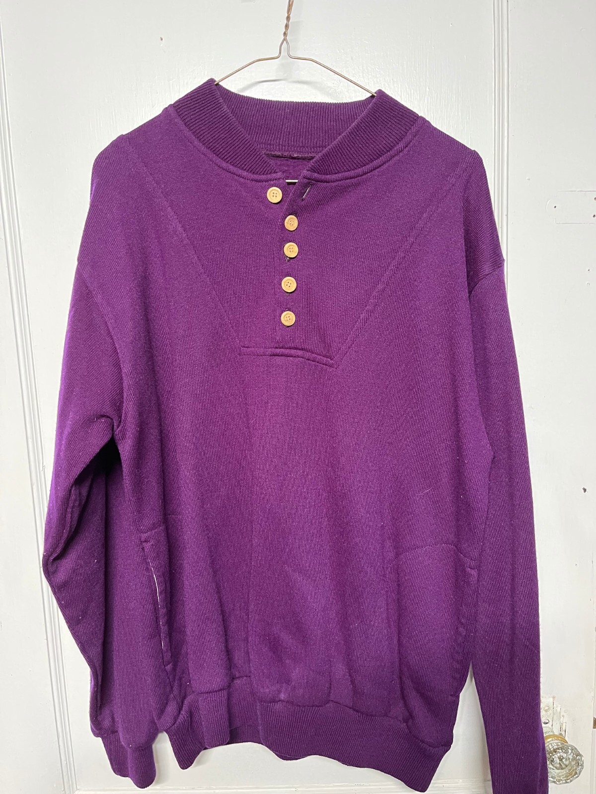 LOT 1673- STATS- Purple Henley - Size L | eBay