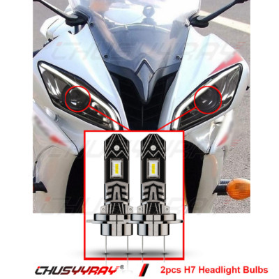 2x H7 LED Headlight Bulbs 6000K White For Yamaha YZF R3 2014 2015 2016 ...