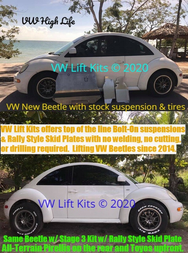 VW Lift Kit Stage 3 Suspension with Rally Skid Plate VW MK4 Beetle 1998 ...