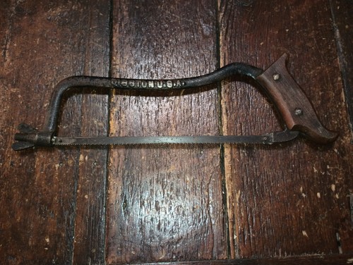 NICE VTG DISSTON USA HAND SAW WOOD GRIPS HANDLE MEAT HACK DEHORNING ...