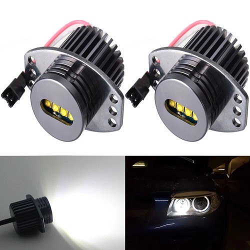 2X Front LED Bulbs Lights White Rings Angel Eyes For BMW E90 E91 Serie ...
