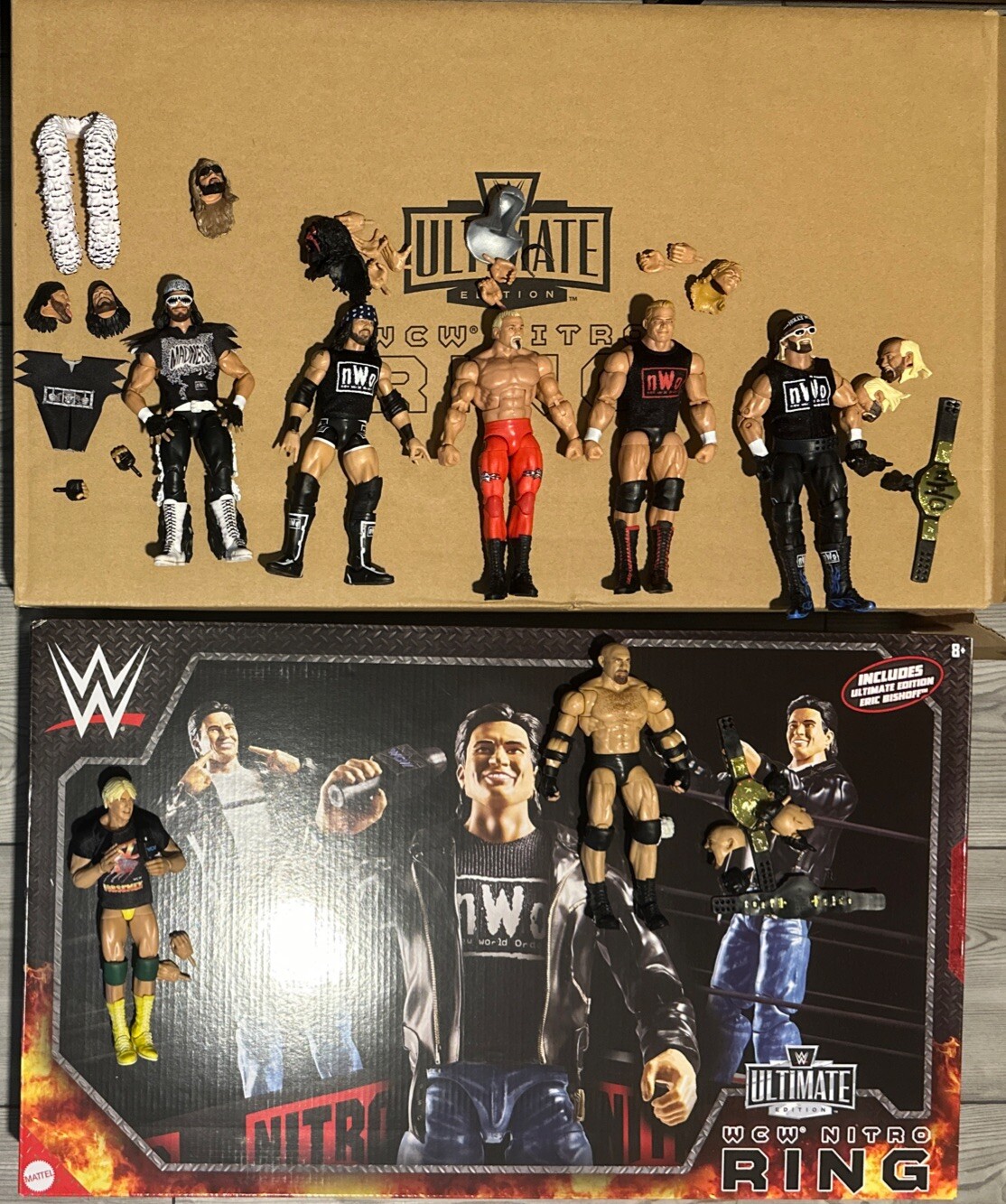 WWE ULTIMATE EDITION WCW NITRO RING w/ ERIC BISCHOFF + NWO, Flair ...