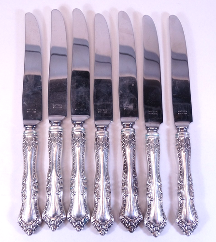 Set of 7 - Watson Sterling Silver Handle Knives SCRAP - 576g w/ non ...