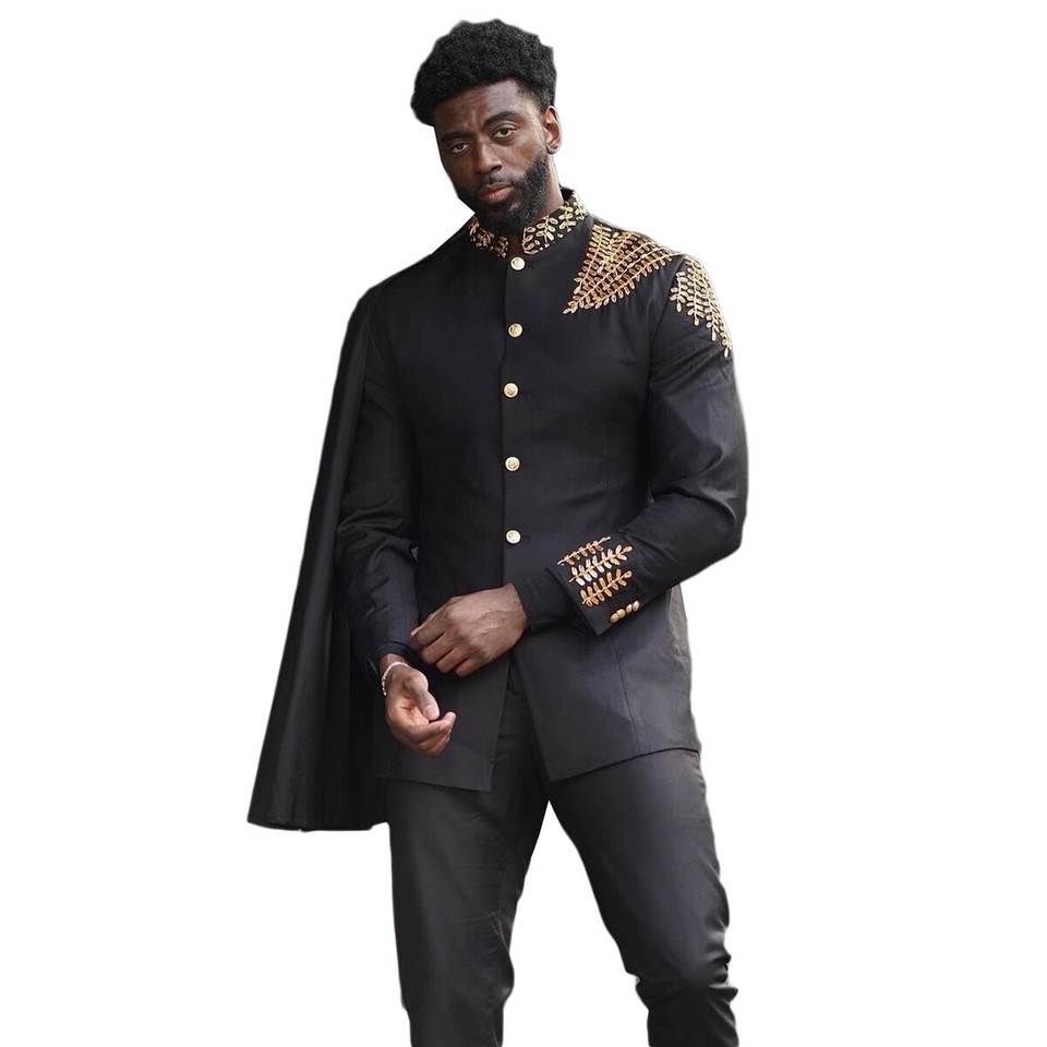 Men's Fashion Jacket Pant 2 Pieces with Detachable Cape Award Ceremony ...