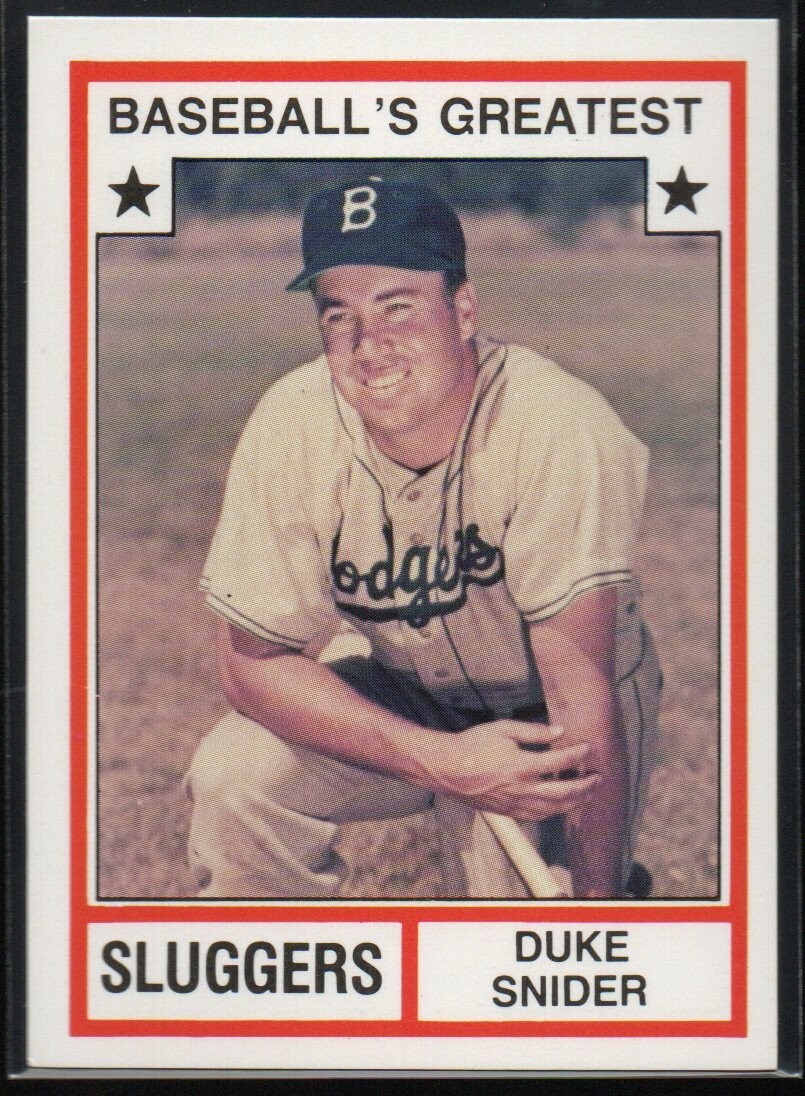 Duke Snider 1982 TCMA Greatest Sluggers #9 Brooklyn Dodgers Hall of ...