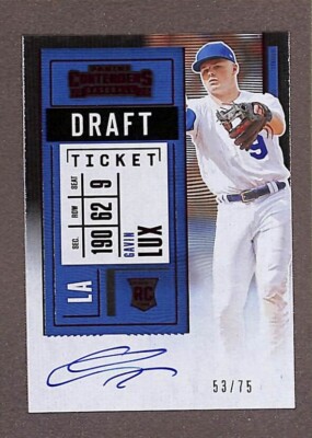 2020 Panini Contenders Baseball Draft Ticket Red #125 Gavin Lux Auto ...