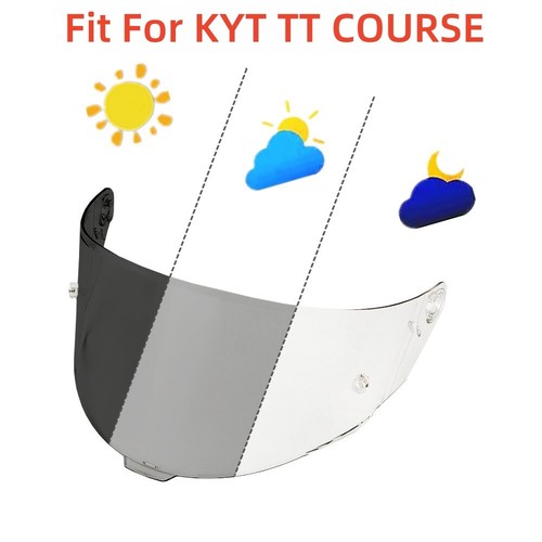 Photochromic Visor Lens Shield Fit For KYT TT COURSE Motorcycle Helmet ...