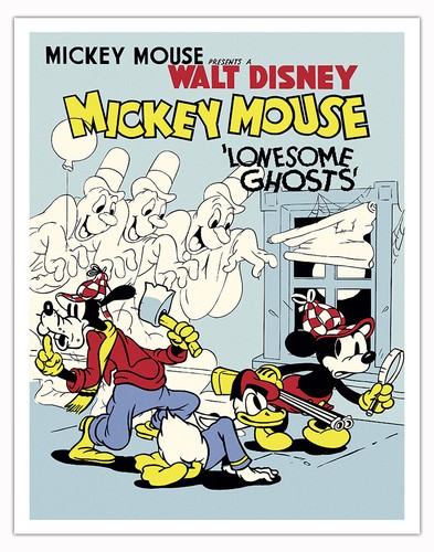 Lonesome Ghosts - Starring Mickey Mouse - Vintage Film Movie Poster ...