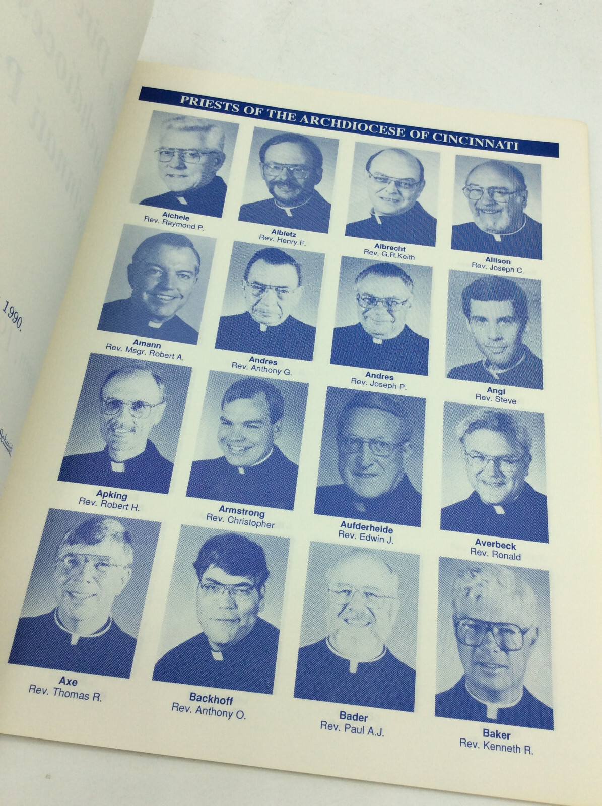PHOTO DIRECTORY OF ARCHDIOCESE OF CINCINNATI PRIESTS - 1990 - Catholic ...