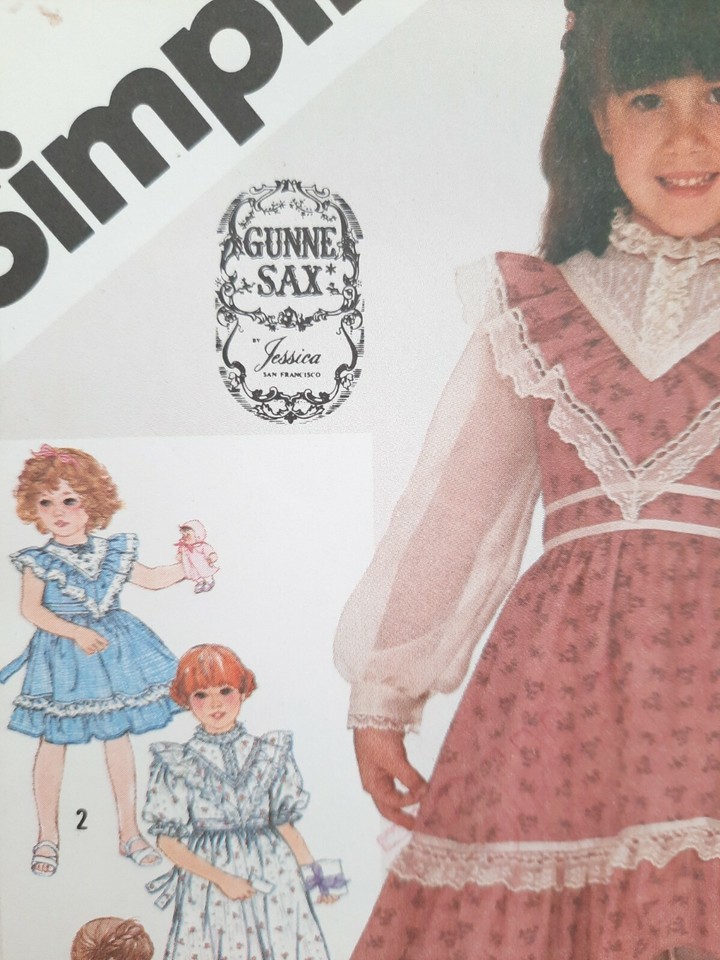 1982 VTG Gunne Sax Simplicity Pattern 5773 ~ Girls Dresses ~ Child Size ...