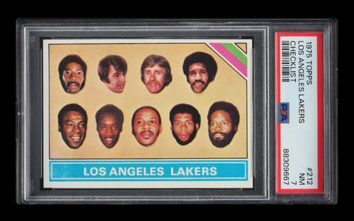 1975 🏀 Topps LA Lakers Team. HOF Kareem Abdul-Jabbar Pat Riley, PSA-7 ...
