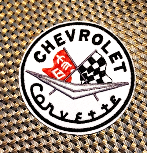 Corvette car company round Embroidered Patch Iron-On Sew-On US shipping ...