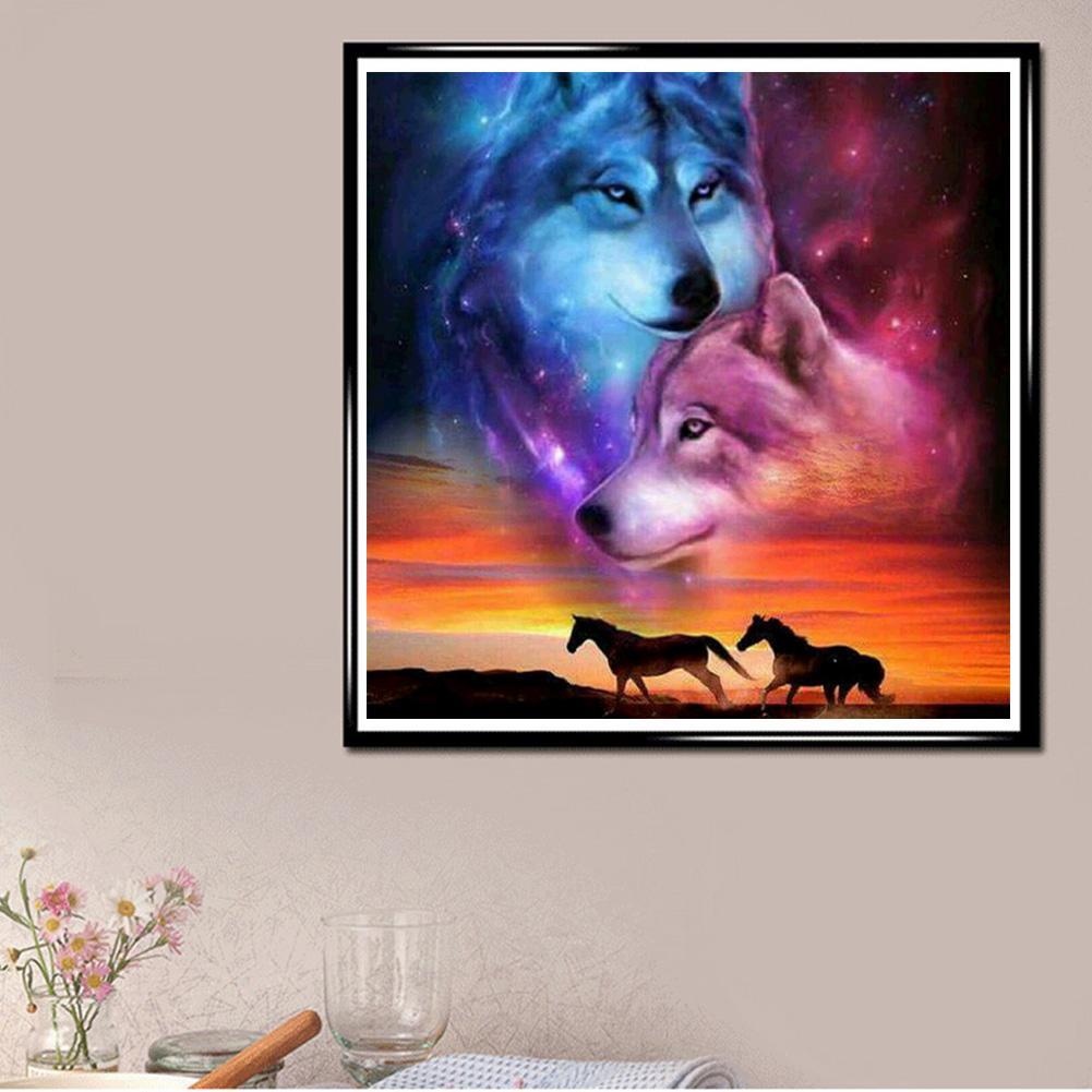 AU Wolf 5D Full Drill Diamond Painting Embroidery DIY Cross Stitch ...