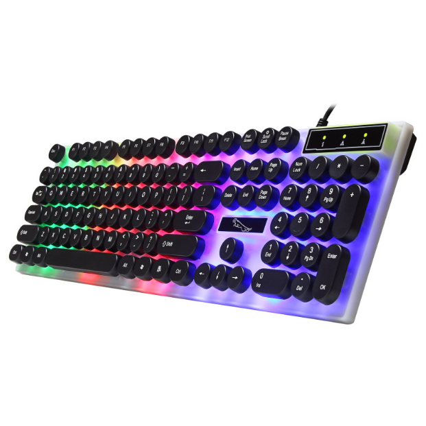 Punk retro round key cap mechanical feel backlit round key USB game ...