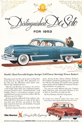DeSoto Firedome Print Ad Vintage Car Advertising Powermaster Six ...