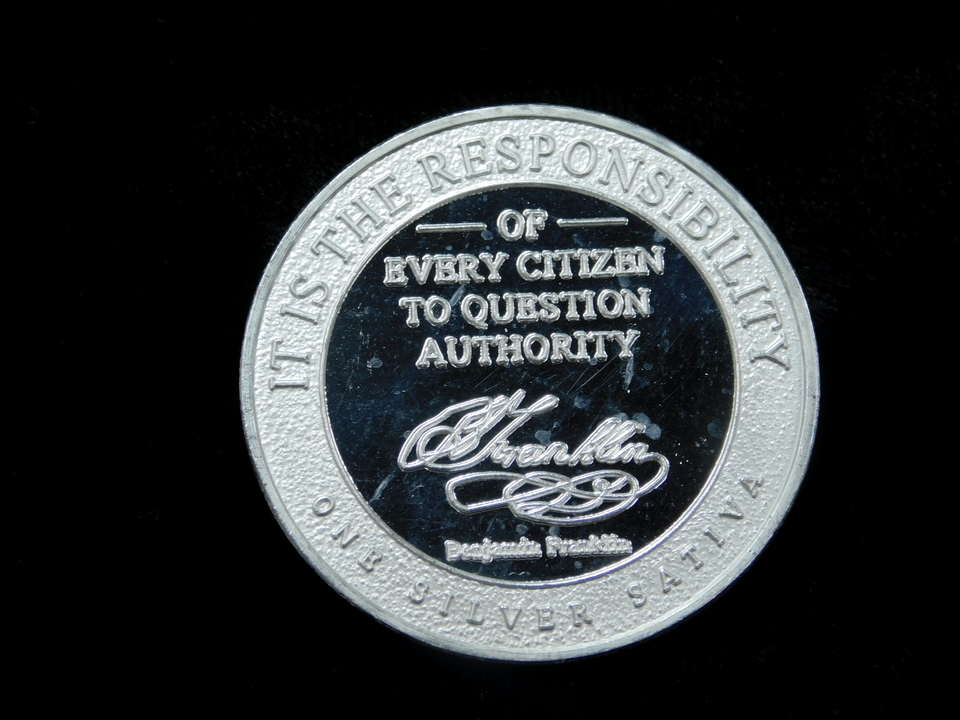 Liberty Leaf - Ben Franklin Question Authority 1 oz .999 Fine Silver ...