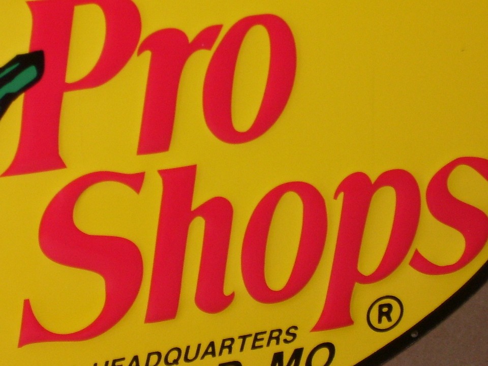 BASS PRO SHOPS - Oval Shaped & Embossed - BIG METAL SIGN - Shows Their ...