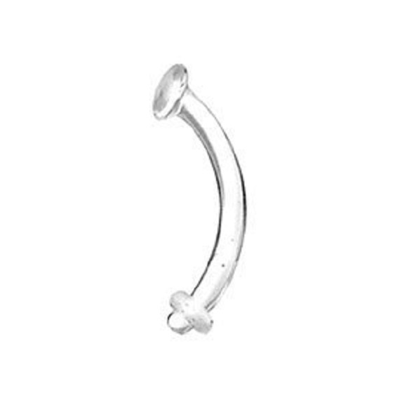 16g Clear Curved Barbell Bioflex Retainer with gasket stopper (1 piece ...