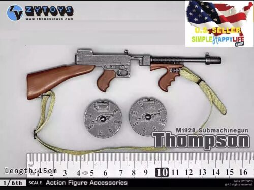 1/6 M1928 Thompson Submachine Tommy Gun Model for 12" Figure hoT Toys ...