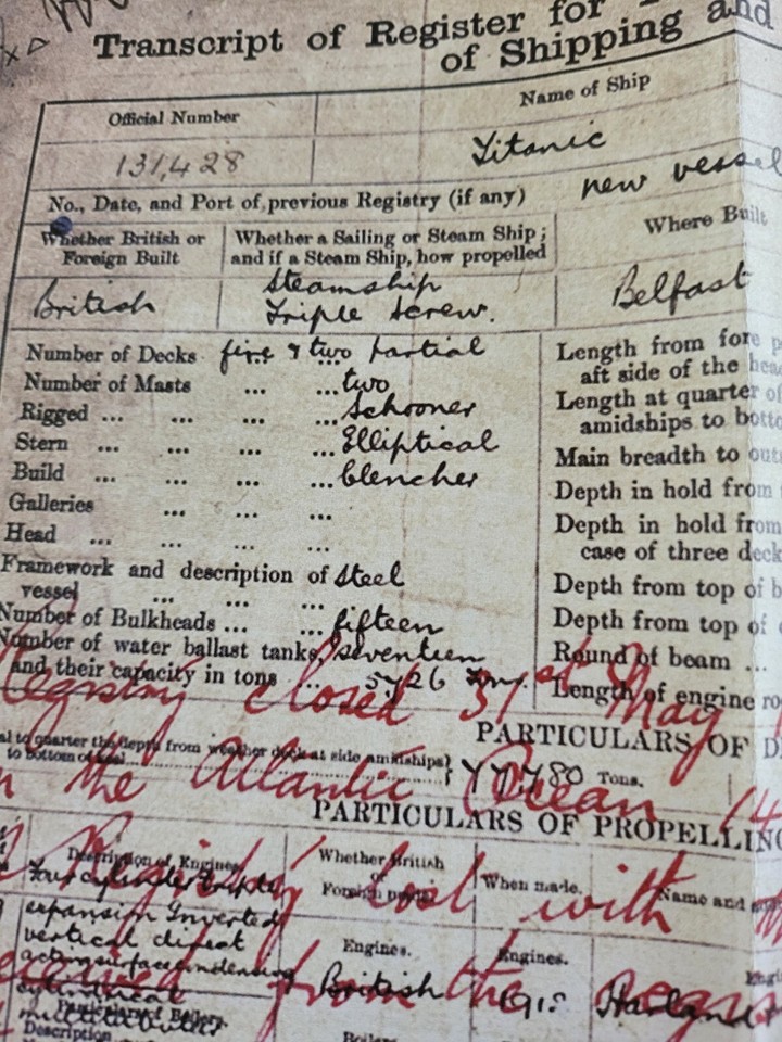 TITANIC Trans script Document Ship Antique Ephemera Disaster Historic ...