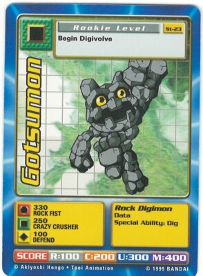 Bandai Digimon 1999 - Rookie Level St-23 Gotsumon | eBay