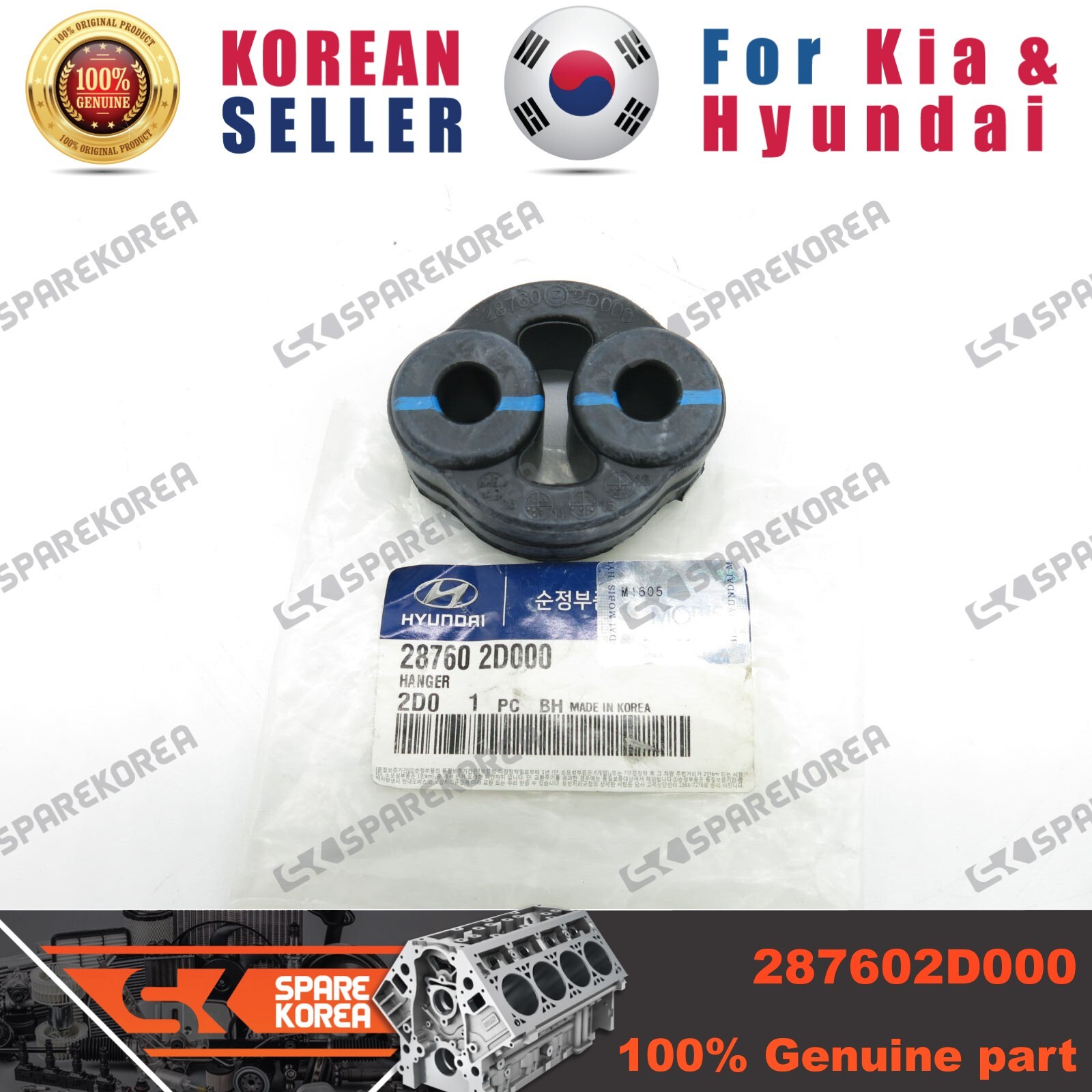 Genuine/OEM 287602D000 HANGER for Hyundai Avante XD (Elentra) 00 | eBay