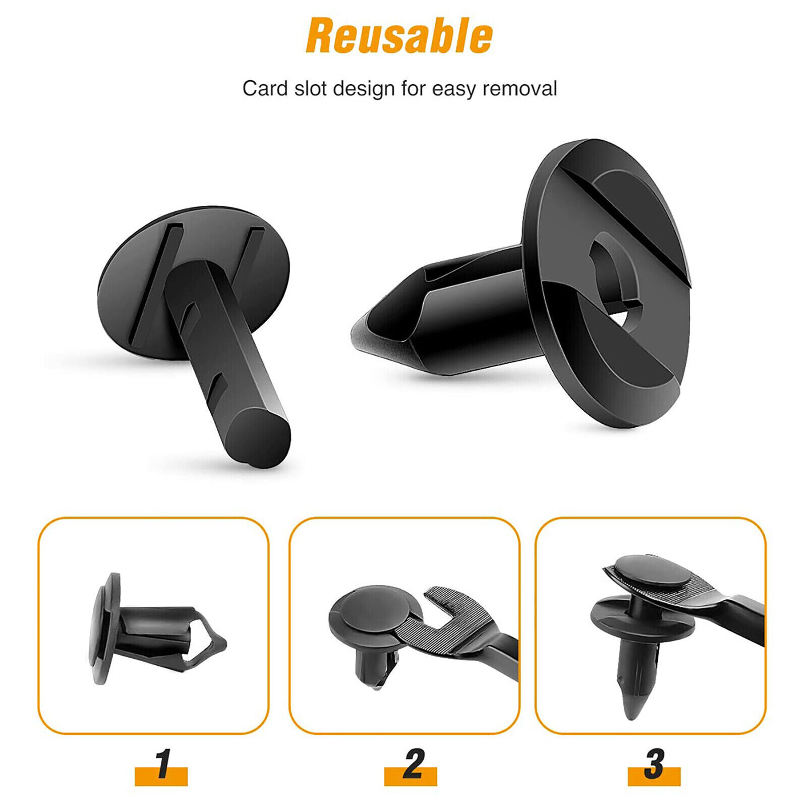 120PCS Bumper Clips Retainer Auto Car Plastic Rivets Fastener Fender ...