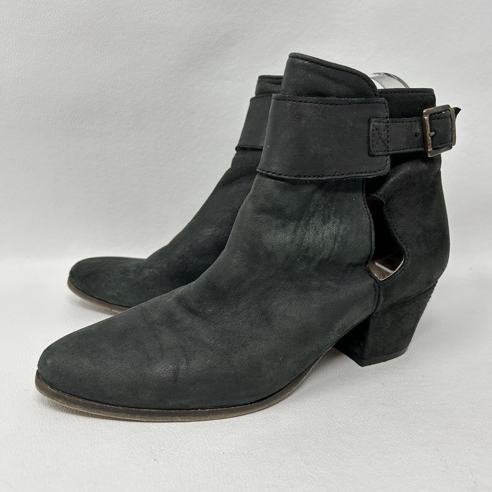 Free People Belleville Black Leather Ankle Boot Women… - Gem