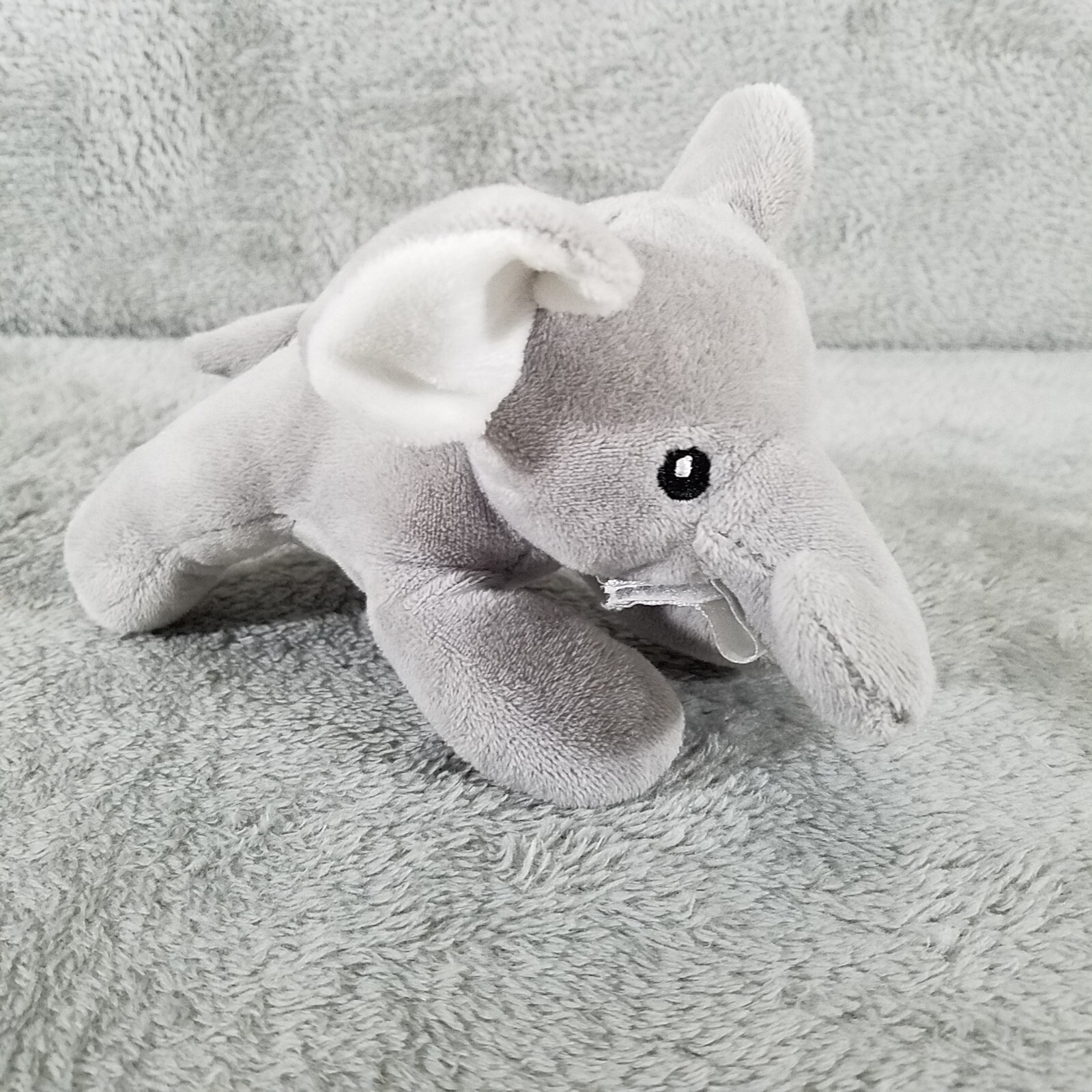 Raz Buddy Plush Mini Gray Elephant Pacifier Holder Binky Hook and Loop ...