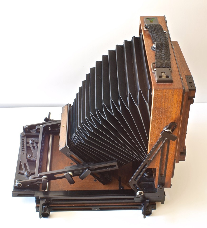 K.B.CANHAM 4x5 WOODEN FIELD CAMERA W/ WIDE ANGLE BELLOWS & DARK CLOTH ...