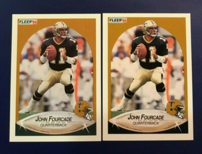 1990 Fleer # 186 JOHN FOURCADE ROOKIE Lot 2 New Orleans Saints ...