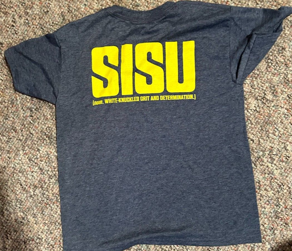 SISU Movie shirt "white-knuckled grit and determination" promo t-shirt ...