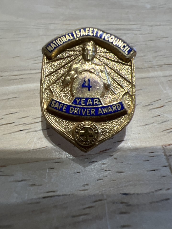 National Safety Council Safe Driver Award Lapel Pin Screw Back 4 Year ...