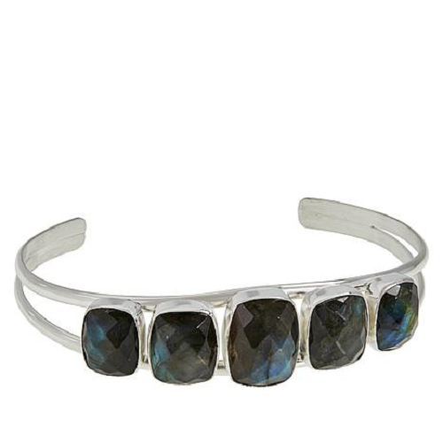 HSN Jay King Sterling Silver Labradorite 5-Stone Cuff Bracelet | eBay