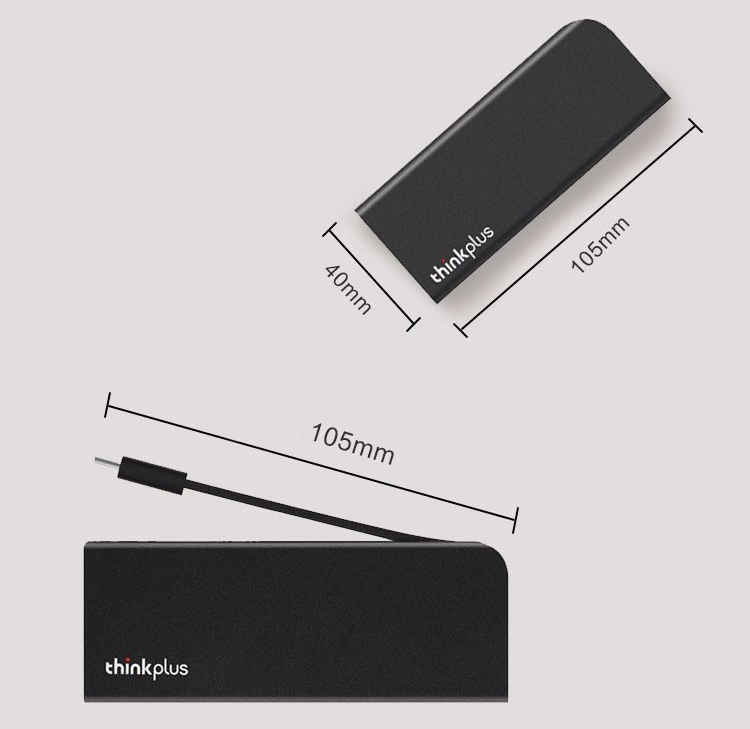 Lenovo ThInkplus USB-C TYPE C to 3x USB-A 2.0 & VGA HUB 4-IN-1 Docking ...