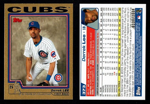 2004 Topps Gold #373 Derek Lee Chicago Cubs 3B Baseball Card #0138/2004 ...