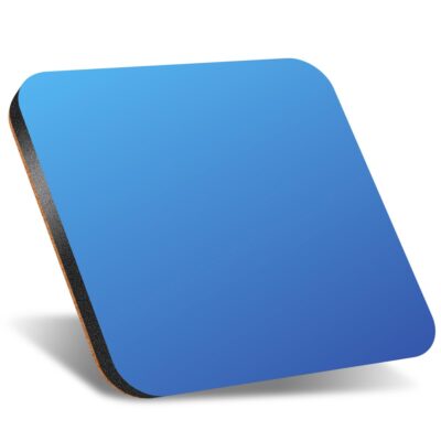 1x Square Coaster 12cm Medium Blue Colour Block #51432 | eBay UK