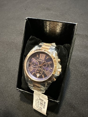 MICHAEL KORS MK5606 BRADSHAW BLUE CHRONOGRAPH DIAL TWO TONE WOMENS ...