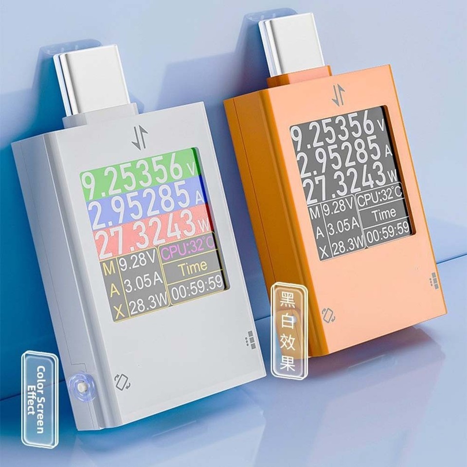 Type-C Power Tester Energy Capacity Measurement Runtime And Max Value ...